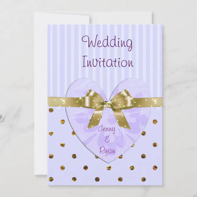 Purple and Gold Wedding Invitations | Zazzle