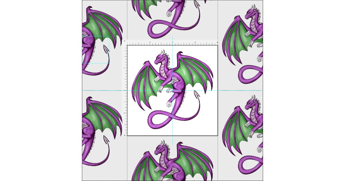Purple and Green Dragon Fabric | Zazzle