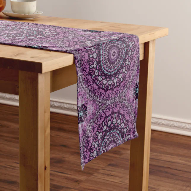 Purple and Lavender Mandala Pattern Design Medium Table Runner | Zazzle