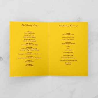 Purple and Orange Wedding Program Card | Zazzle