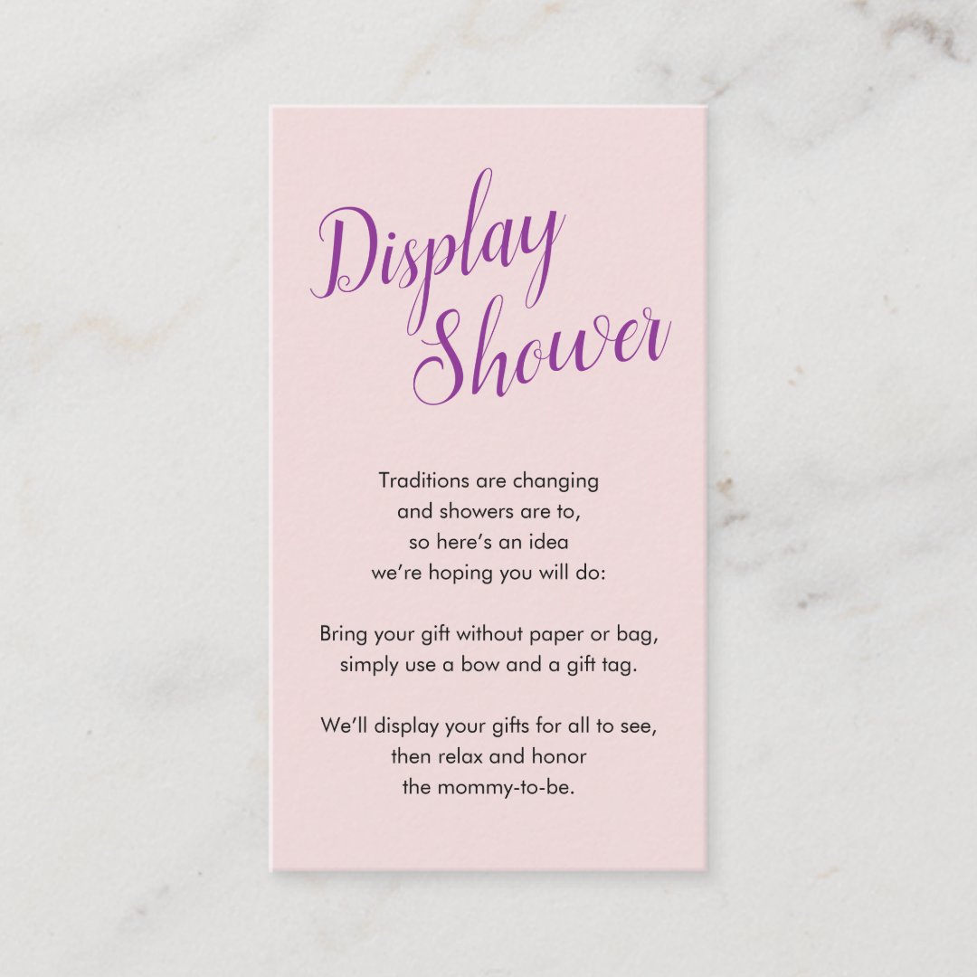 Purple and Pink | Display Shower Card | Zazzle