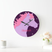 Purple and Pink Pony Personalized Wall Clock | Zazzle