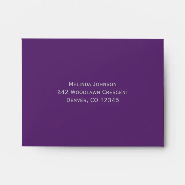 Purple and Silver A2 Envelope fits large RSVP Card | Zazzle