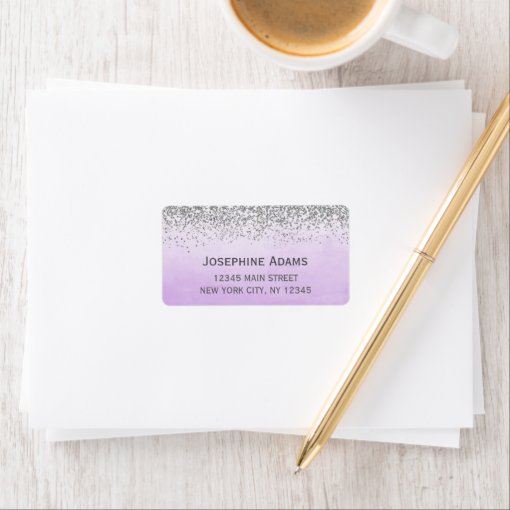Purple and Silver Address Labels | Zazzle