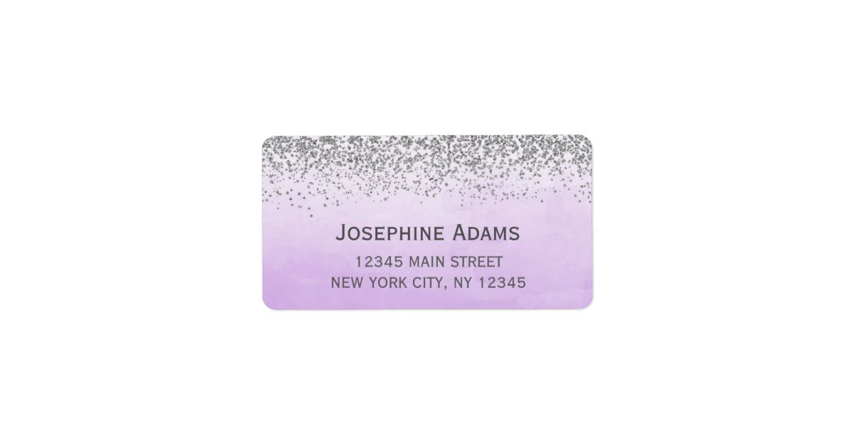 Purple and Silver Address Labels | Zazzle