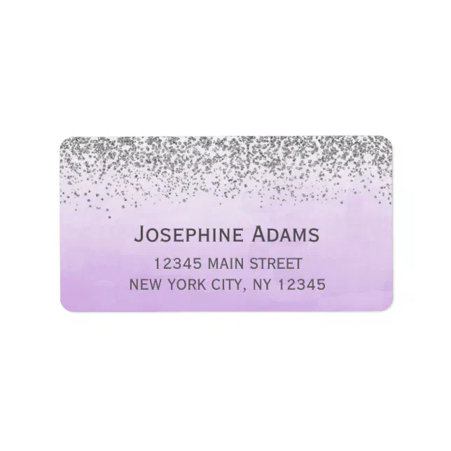 Purple and Silver Address Labels | Zazzle