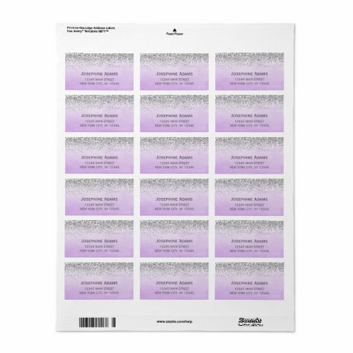 Purple and Silver Address Labels | Zazzle