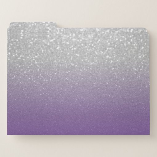 Purple and Silver Glitter File Folder | Zazzle