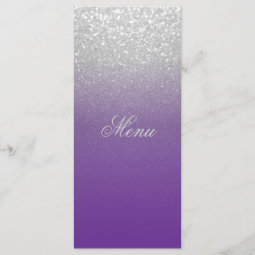 Purple and Silver Glitter Menu | Zazzle
