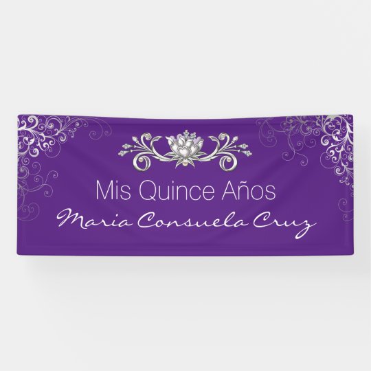 Purple and Silver Quinceanera Banner | Zazzle.com