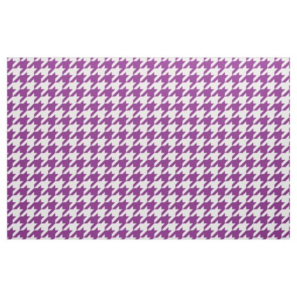 Red White Houndstooth Pattern Fabric | Zazzle