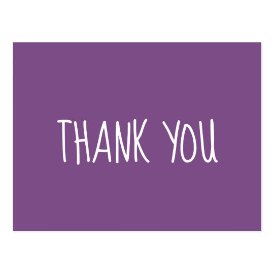 Purple and White Thank You Postcard | Zazzle.com