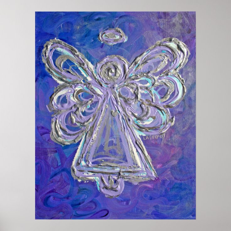 Purple Angel Art Poster Print | Zazzle