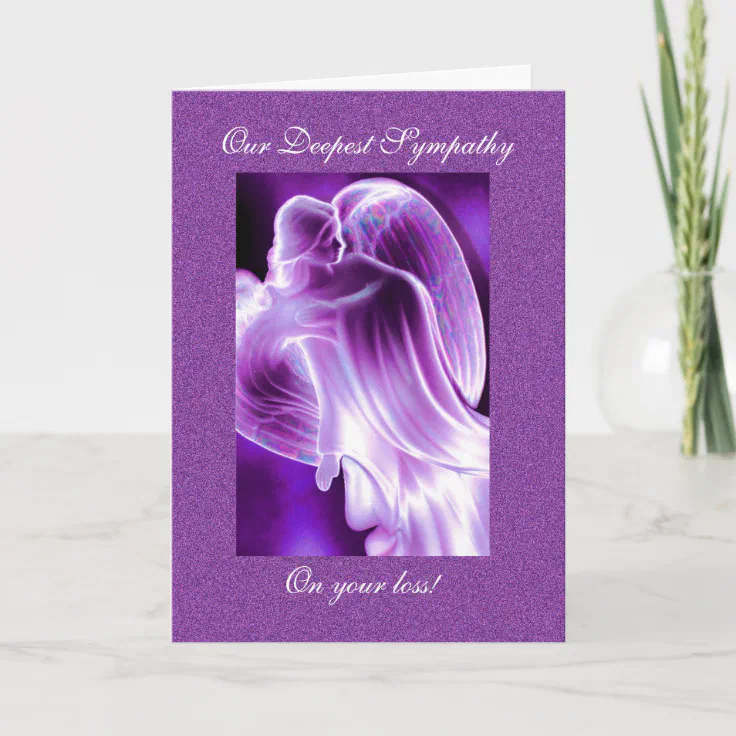 Purple Angel Sympathy Card | Zazzle