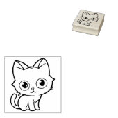 Purple Anime Cat Vector Art Rubber Stamp | Zazzle