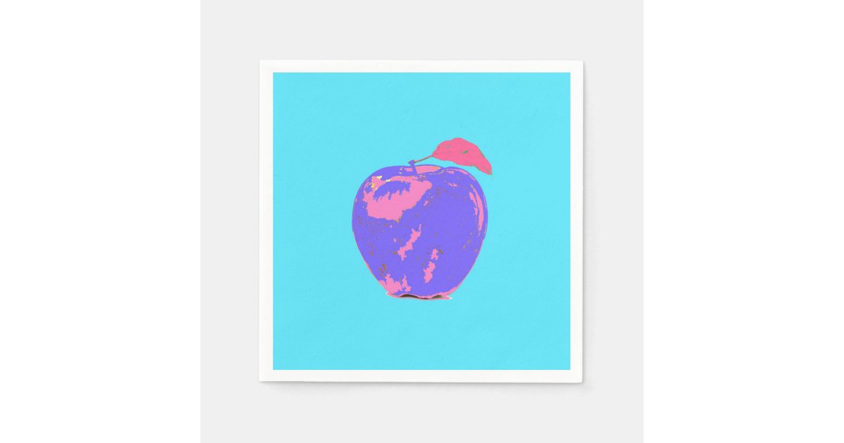 Purple Apple Pop Art Napkins | Zazzle