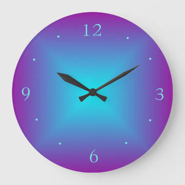 Purple/Aqua Illuminated Printed Design Wall Clock | Zazzle