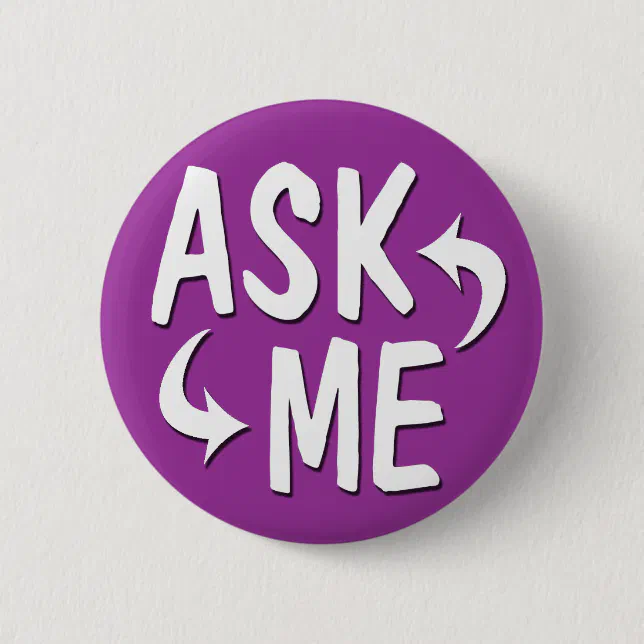 Purple Ask Me Button | Zazzle