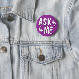 Purple Ask Me Button | Zazzle