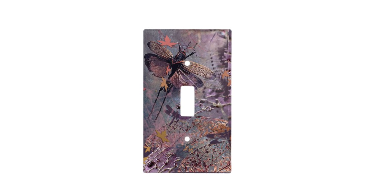 Purple Autumn Dragonfly Light Switch Cover | Zazzle