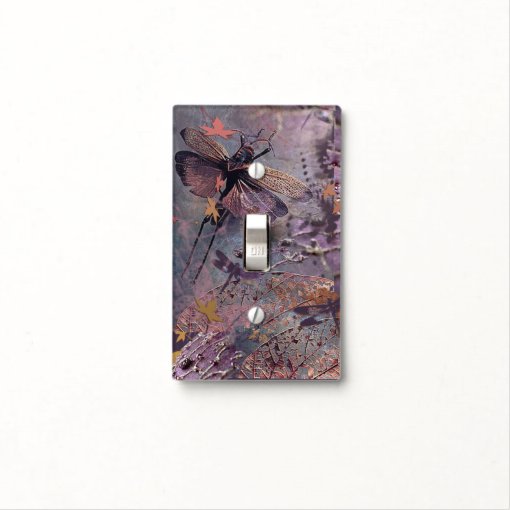 Purple Autumn Dragonfly Light Switch Cover | Zazzle