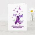 Purple Awareness Ribbon Alzheimer's Disease Card | Zazzle