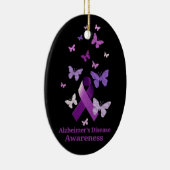 Purple Awareness Ribbon: Alzheimer's Disease Ceramic Ornament | Zazzle