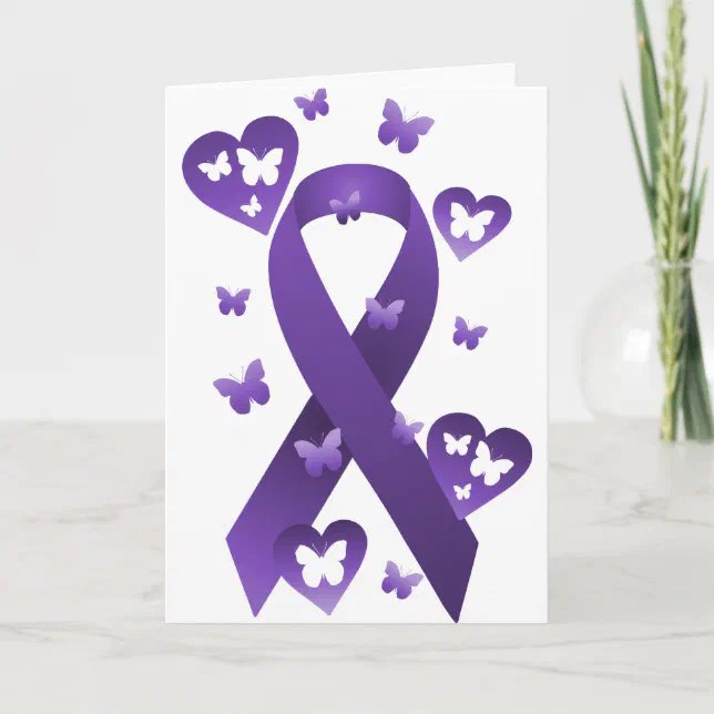 Purple Awareness Ribbon Card | Zazzle