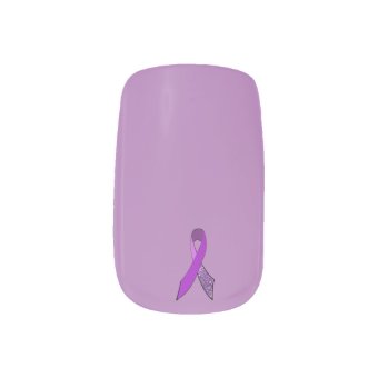 Purple Awareness Ribbon Fibromyalgia Fake Nails Minx Nail Wraps | Zazzle