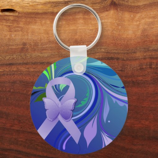 Purple Awareness Ribbon Keychain | Zazzle