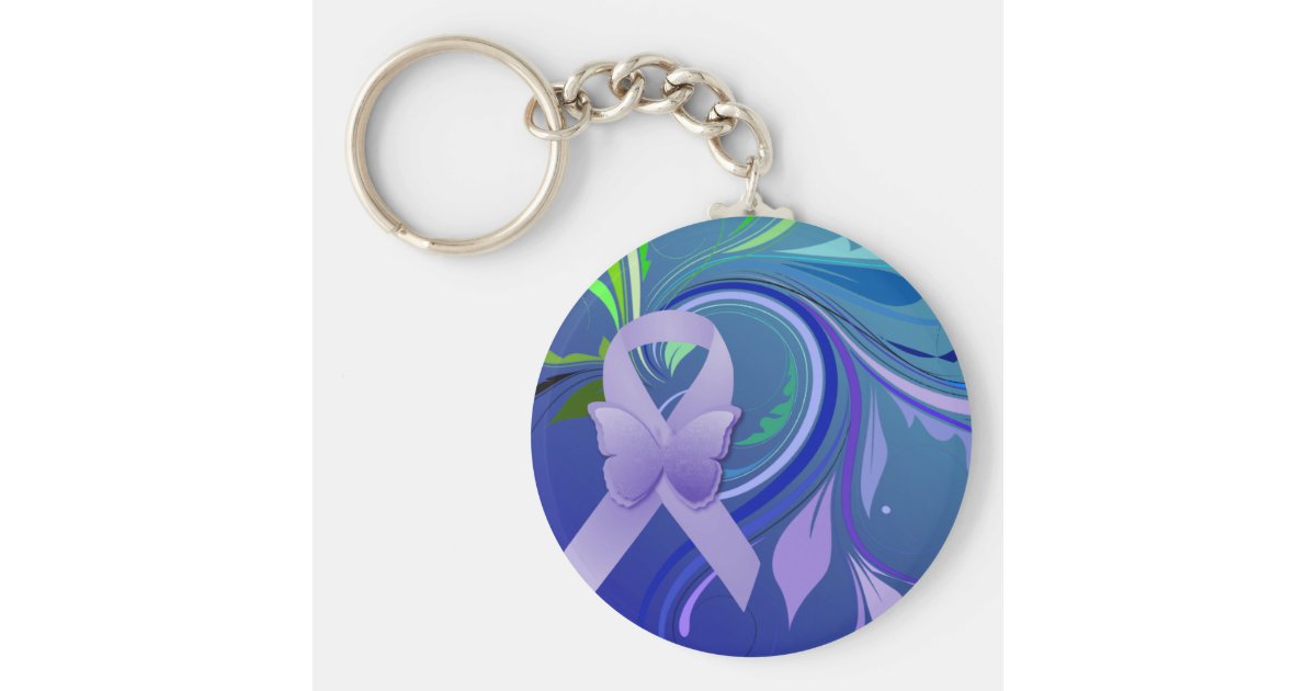 Purple Awareness Ribbon Keychain | Zazzle.com