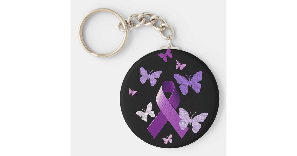 Purple Awareness Ribbon Keychain | Zazzle