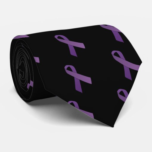 purple awareness ribbon neck tie | Zazzle