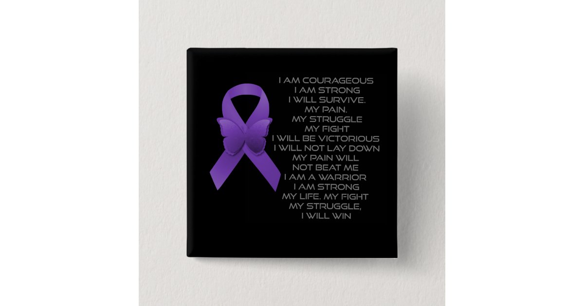 Purple Awareness Ribbon/poem Button | Zazzle