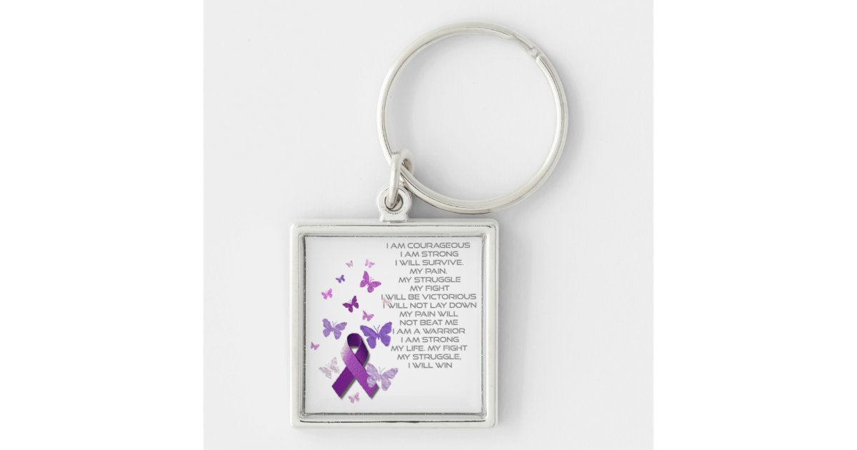 Purple Awareness Ribbon/poem Keychain | Zazzle