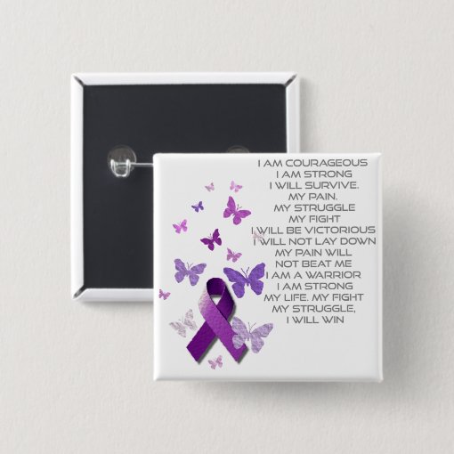Purple Awareness Ribbon/poem Pinback Button | Zazzle