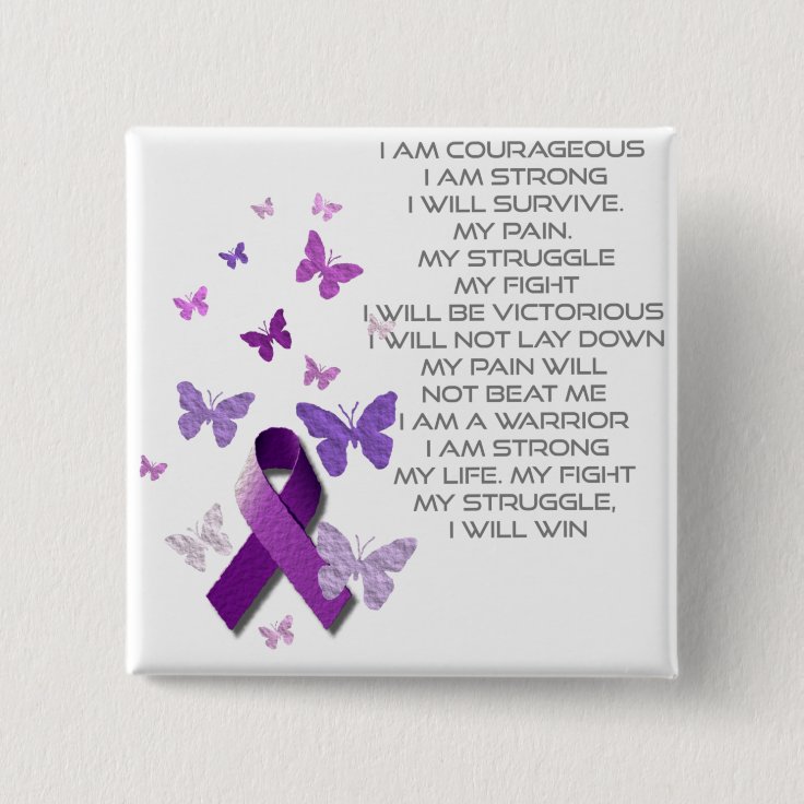 Purple Awareness Ribbon/poem Pinback Button | Zazzle