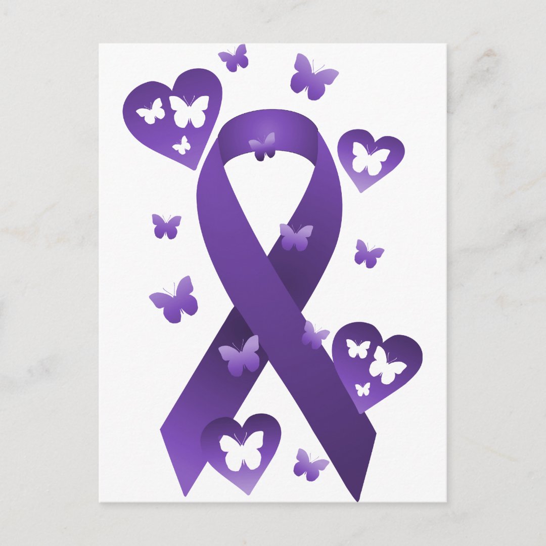 Purple Awareness Ribbon Postcard | Zazzle