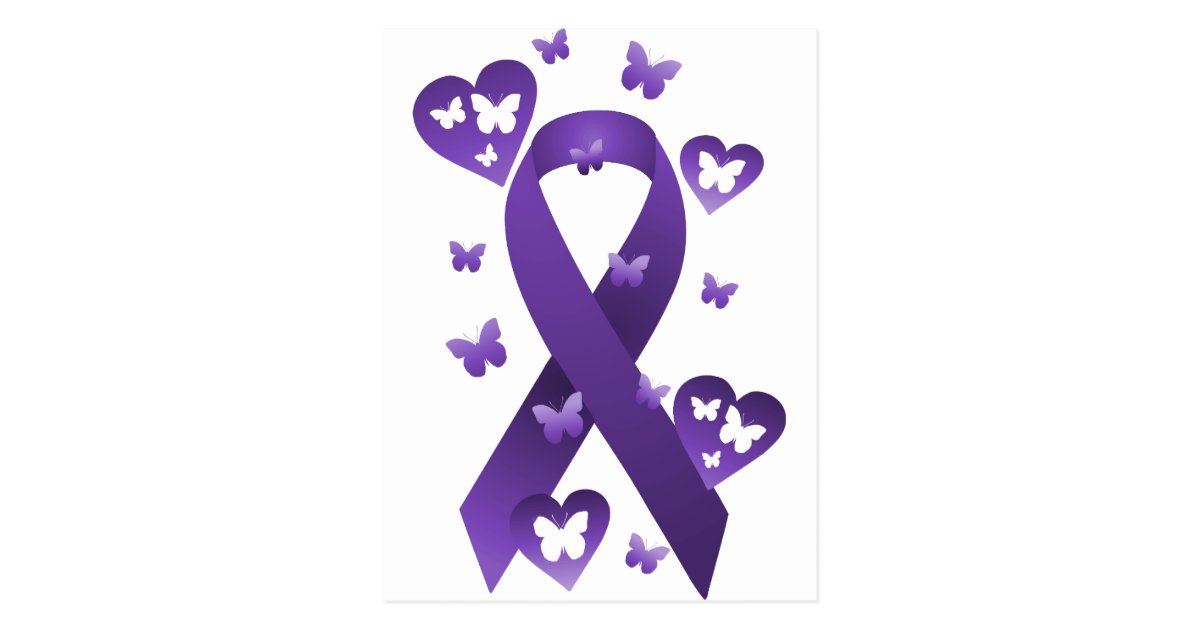 Purple Awareness Ribbon Postcard | Zazzle.com