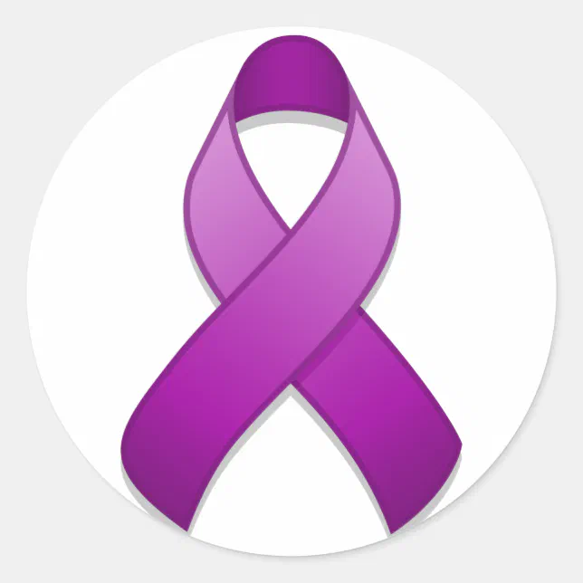 Purple Awareness Ribbon Round Sticker | Zazzle