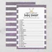 Purple Baby Shower Bunny Word Scramble Game | Zazzle