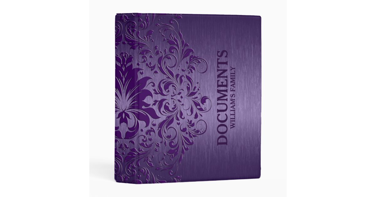 Purple Background With Purple Lace Mini Binder | Zazzle