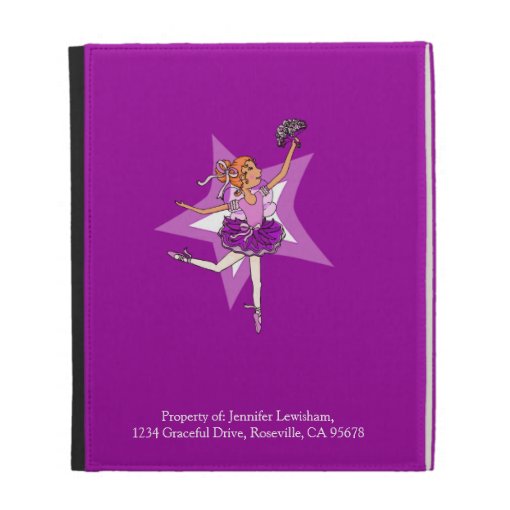 Purple ballerina princess girls ipad folio case | Zazzle