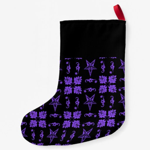 Purple Baphomet Stars Gothic Christmas Stocking | Zazzle