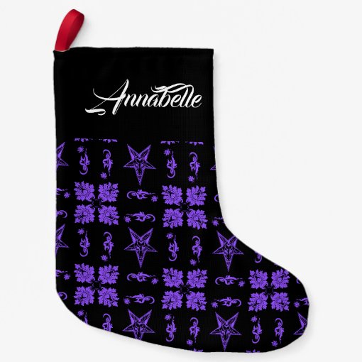 Purple Baphomet Stars Gothic Christmas Stocking | Zazzle