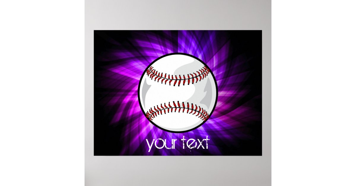 Purple Baseball; Softball Poster | Zazzle