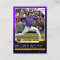 Purple Baseball Trading Card Photo Baseball Logo | Zazzle
