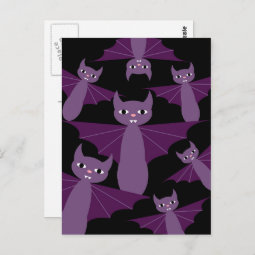 Purple Bats Postcard | Zazzle