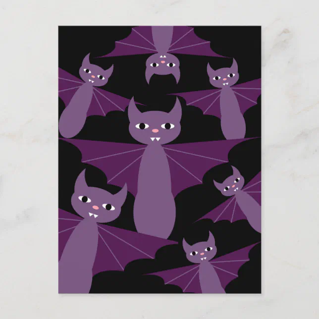 Purple Bats Postcard | Zazzle