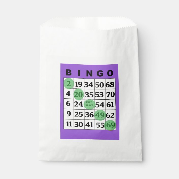 Purple BINGO Card Party Favor Bag | Zazzle.com